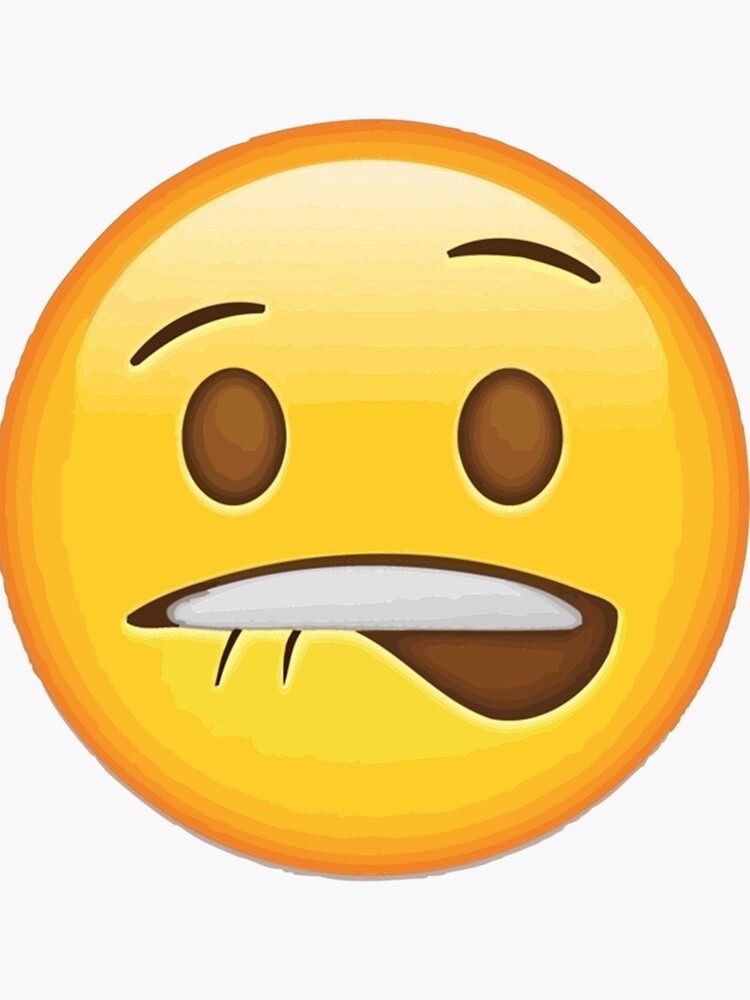 "Bite Lip Emoji " Sticker for Sale by CottagePrinter | Redbubble