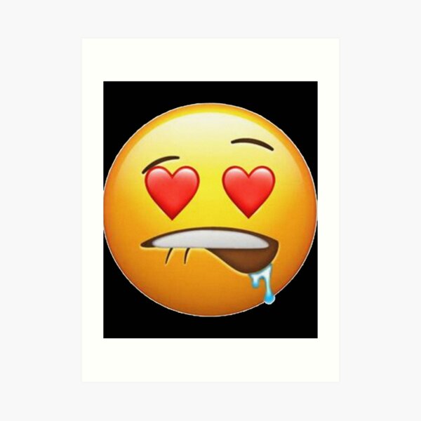 Biting Lips Emoji Sheesh In Love Meme Art Print For Sale By
