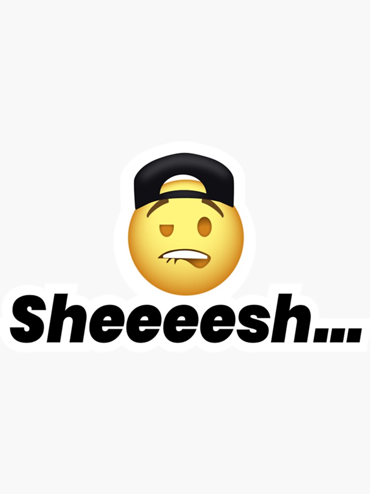 "Biting lip emoji sheeesh " Sticker for Sale by CottagePrinter | Redbubble