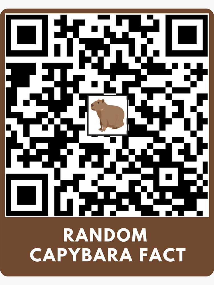 " Random capybara fact qr-code. Random capybara" Sticker for Sale by T ...