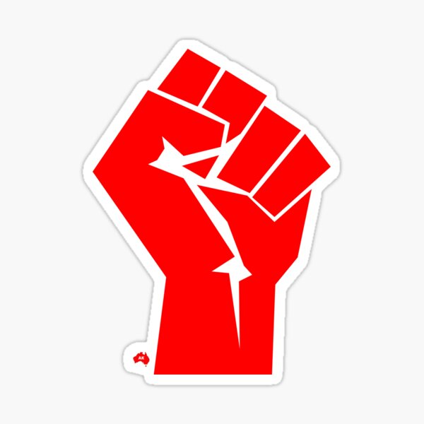 "Red Fist Resistance" Sticker for Sale by Andykinoz | Redbubble