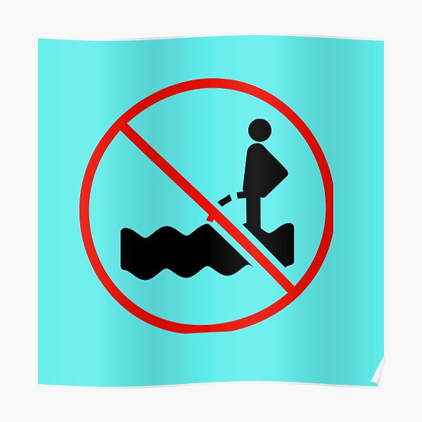 "Vintage Urinating Here Is Ban Funny illustration " Poster for Sale by ...