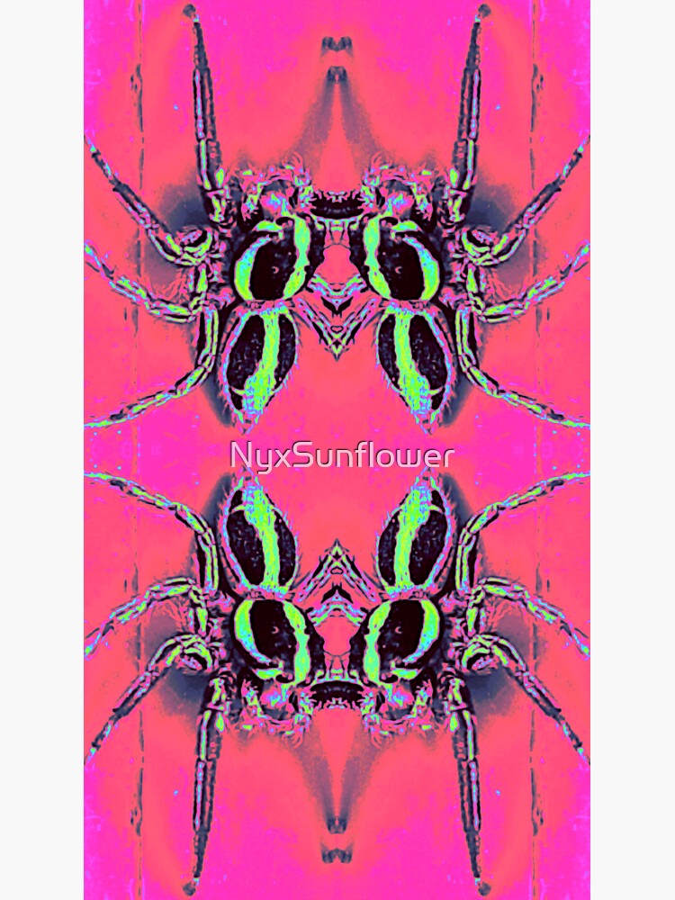 "Neon Spiders in Pink" Sticker for Sale by NyxSunflower | Redbubble