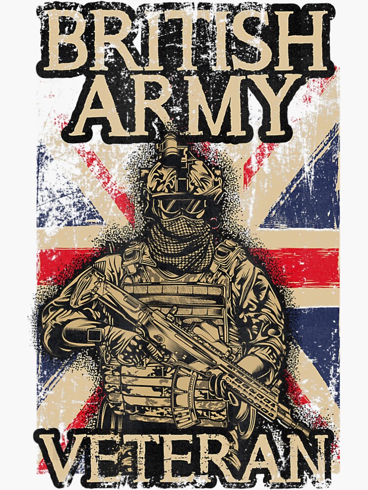 "British Army Veteran Soldier Union Jack Flag Uk Armed Forces" Sticker ...