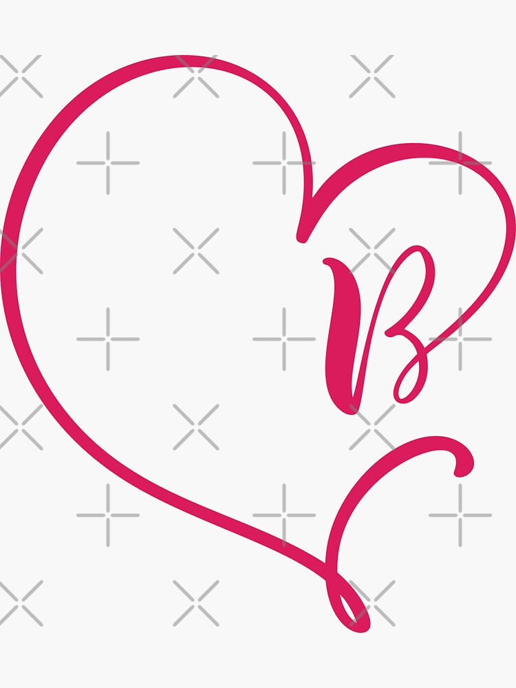 "Letter B with heart shape graffiti" Sticker for Sale by MMTMK | Redbubble
