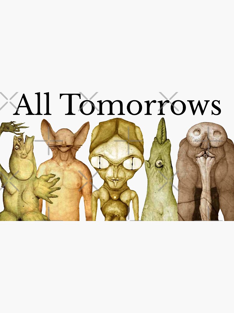 "all tomorrows qu" Sticker for Sale by WesternType | Redbubble
