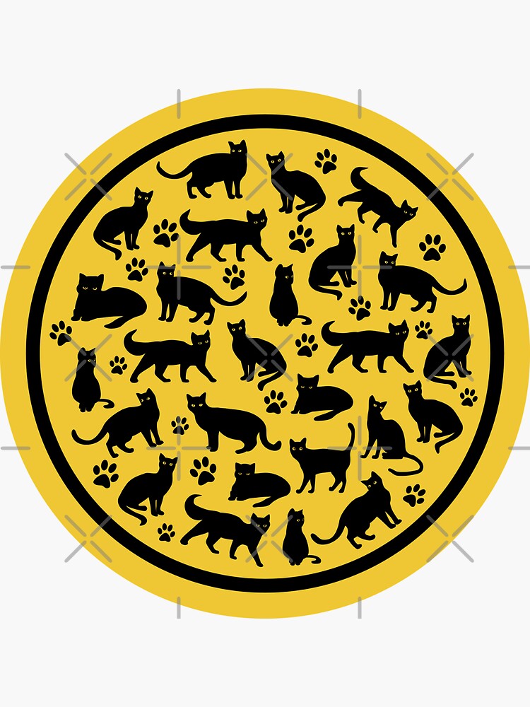 "Cats Circle Sign" Sticker for Sale by emhoteb | Redbubble