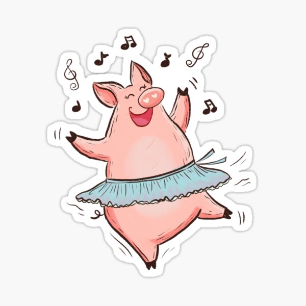 "Pig dancing " Sticker for Sale by Motto5682 | Redbubble