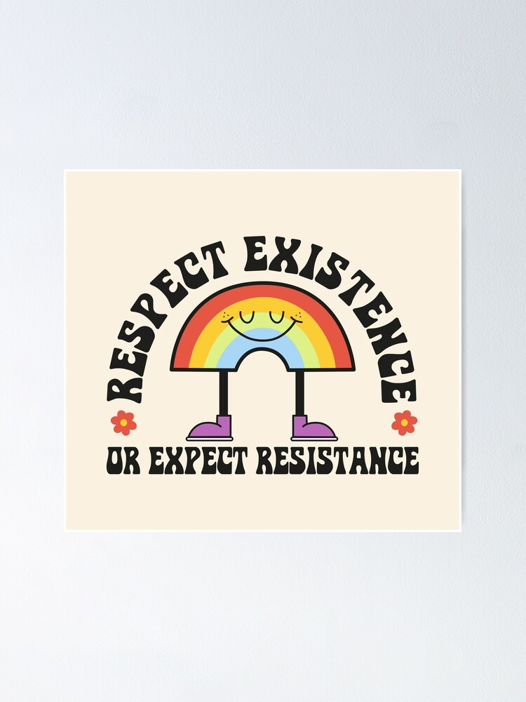 "Respect Existence or Expect Resistance Sticker | LGBTQ rainbow ...