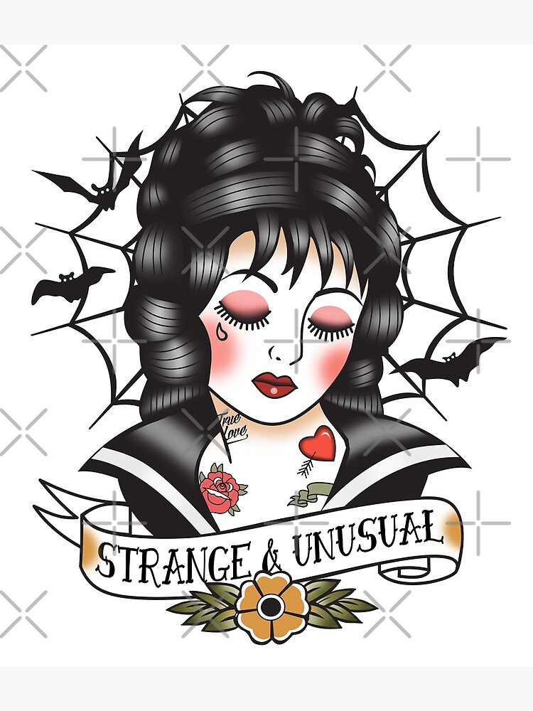 "Vintage Tattoo Lydia Deetz " Poster for Sale by gothicrose10 | Redbubble