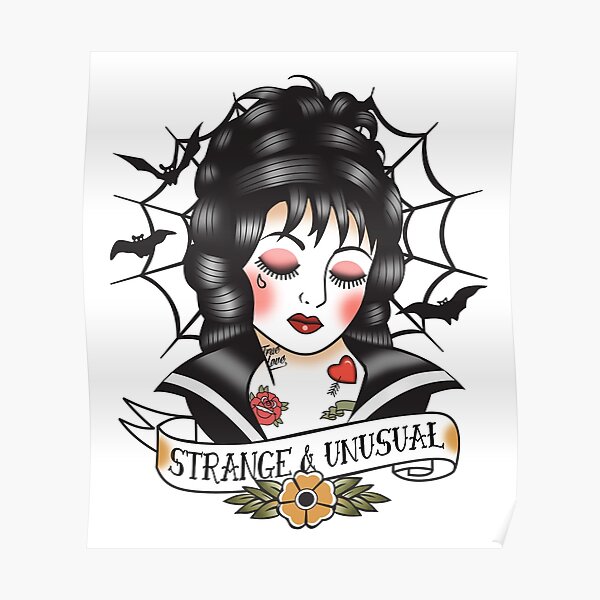 "Vintage Tattoo Lydia Deetz " Poster for Sale by gothicrose10 | Redbubble