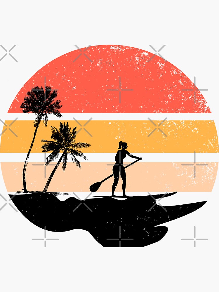 "Stand up paddle board girl " Sticker for Sale by HeatherHinson | Redbubble