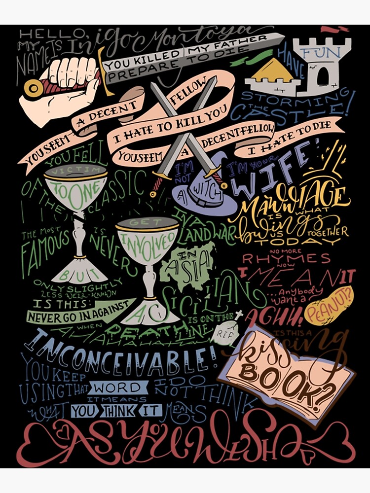 "Colorized Princess Bride Quotes" Poster for Sale by EdieWoolfIllo ...