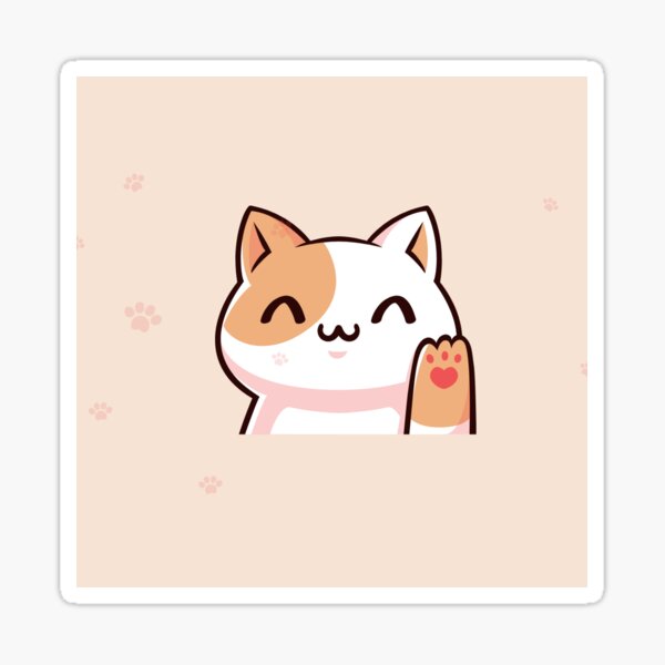 "cute&lover cat(hello cat)" Sticker for Sale by Wannaart | Redbubble