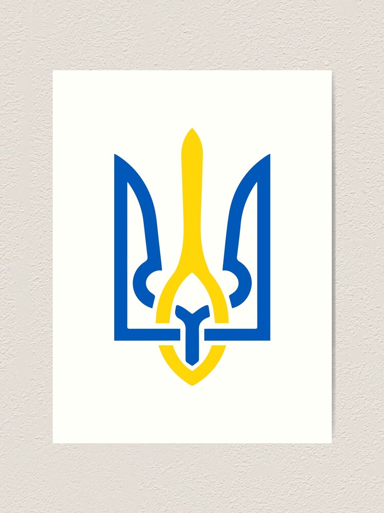 "Blue and Yellow Ukrainian Tryzub" Art Print for Sale by all-heros ...