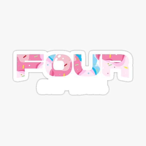 "Four Ever Sweet Ice Cream Girls 4th Birthday" Sticker for Sale by ...