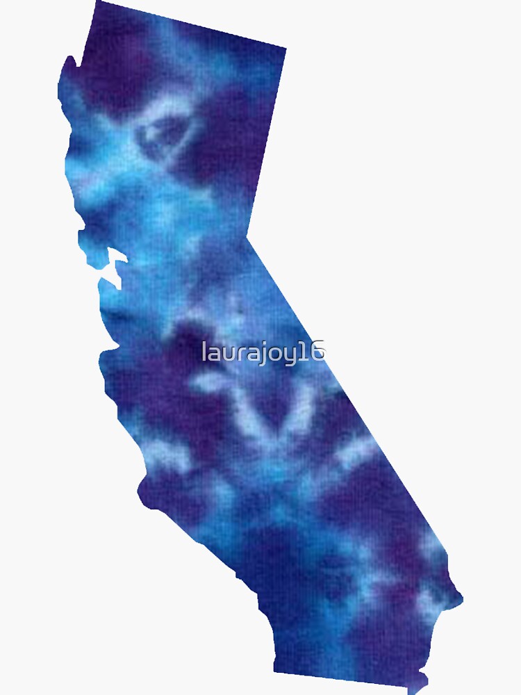 "California Tie Dye State Outline" Sticker by laurajoy16 | Redbubble