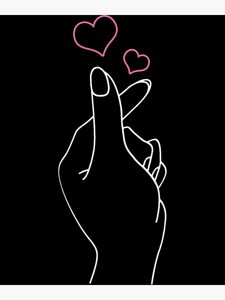 "K-Pop Hand Symbol Heart K-Drama Korean Pop Music Fan Gift" Poster for ...