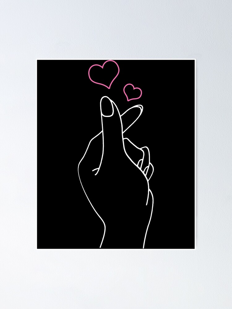 "K-Pop Hand Symbol Heart K-Drama Korean Pop Music Fan Gift" Poster for ...