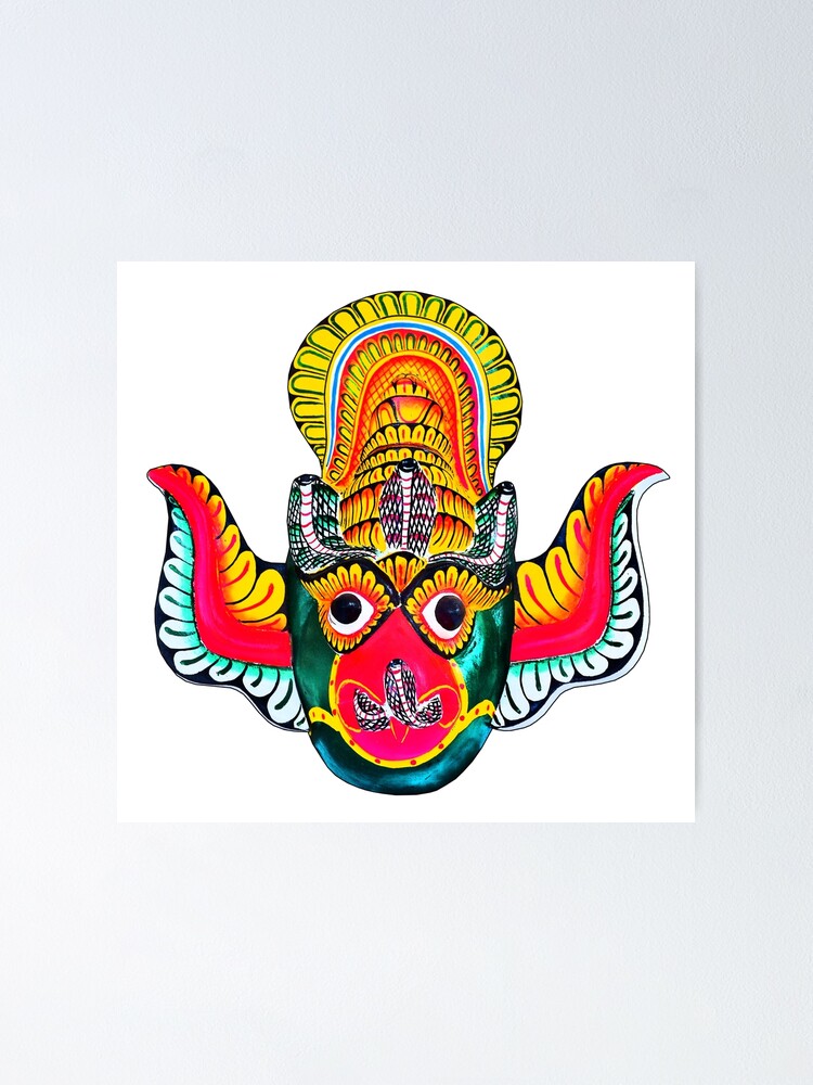 Sri Lanka Traditional Bird With King Cobra Devil Mask Poster For Sale By Romarthouse Redbubble