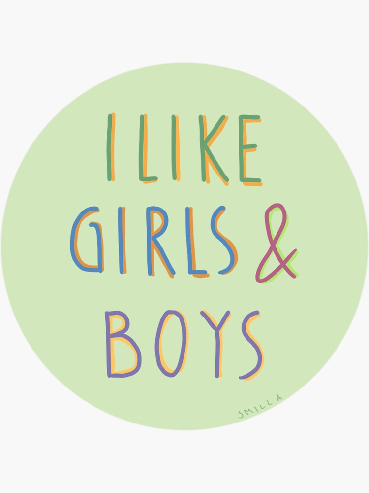 "'I like Girls & Boys' Pride" Sticker for Sale by ArtBySmilla | Redbubble