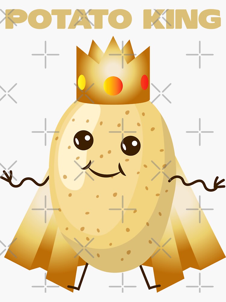 "Funny Potato King " Sticker for Sale by FruiToon | Redbubble