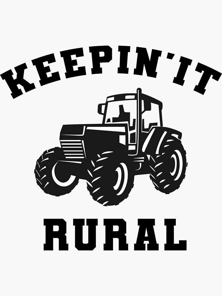 "Keepin It Rural Tractor - Funny Farmer" Sticker for Sale by Masaw ...