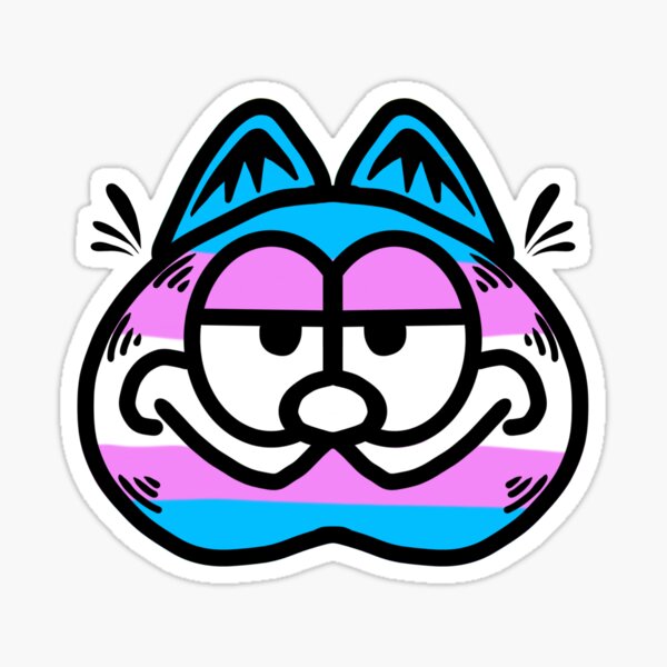 "Trans pride Garfield " Sticker for Sale by pineapplecheese | Redbubble