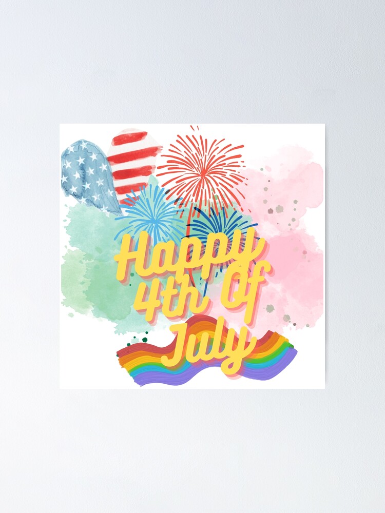 "Happy 4th of July, American LGBT Pride" Poster for Sale by MBDesignArt ...