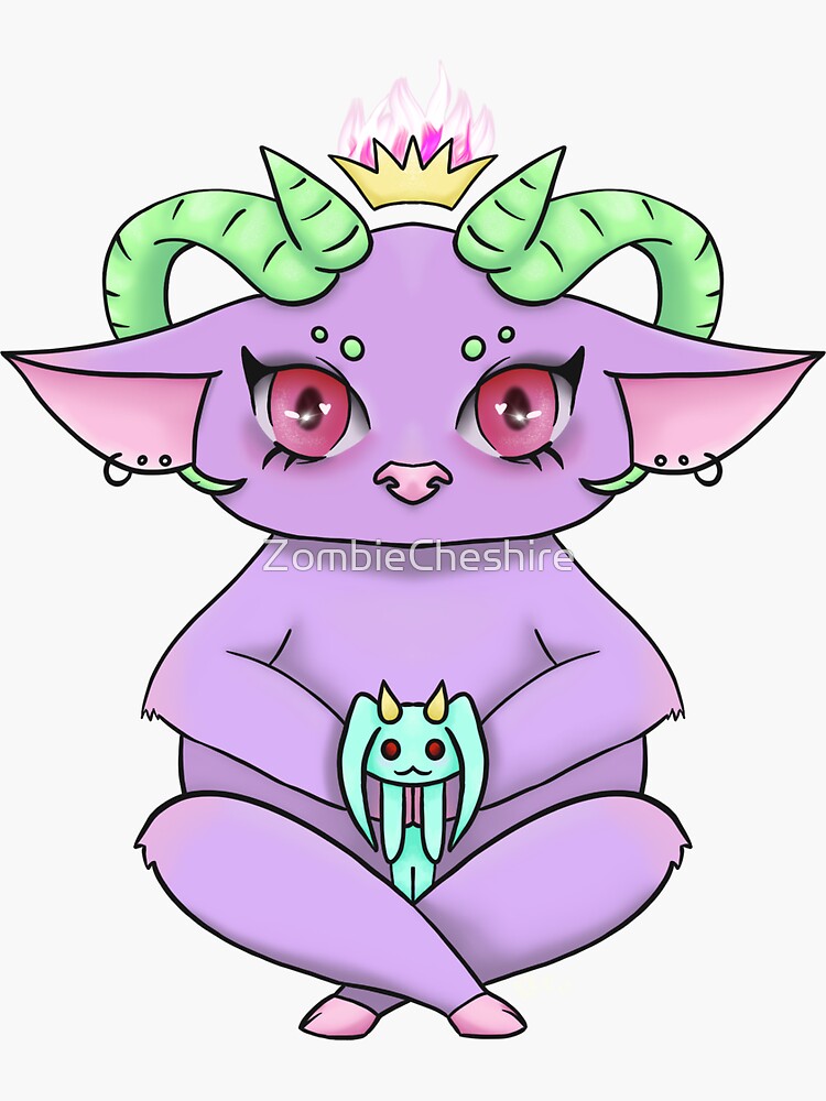 "Kawaii Cuddle Demon" Sticker for Sale by ZombieCheshire | Redbubble