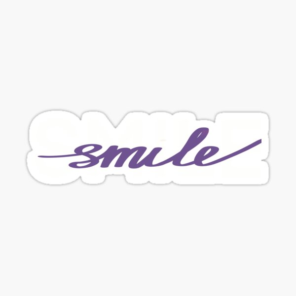 "Smile. Purple Cute motivational quote. Lettering " Sticker for Sale by ...