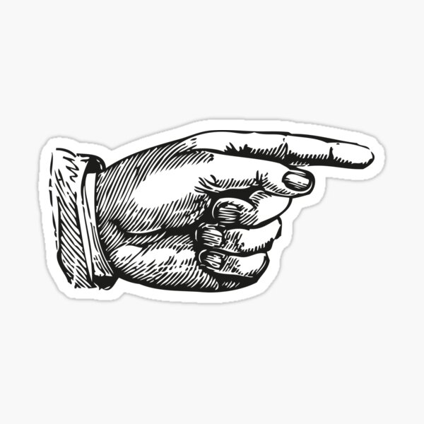 "Pointing Hand " Sticker for Sale by VintageSketches | Redbubble
