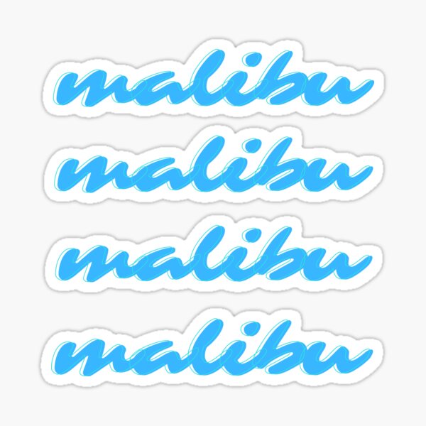 Pegatina «Letras minúsculas de malibú» de greatteesdesign | Redbubble