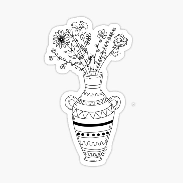 "Antique flower vase" Sticker for Sale by ArtBySmilla | Redbubble