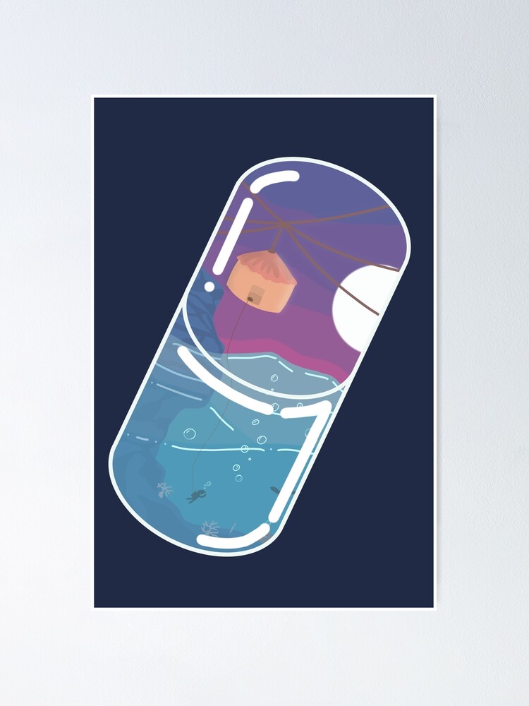 "Deep Sea Diving in a Capsule " Poster for Sale by shindeku | Redbubble