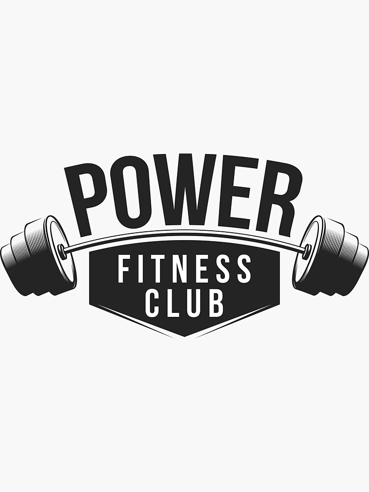 "Power Fitness Club" Sticker for Sale by Bouzid33 | Redbubble