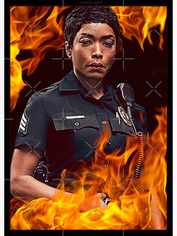 "911 - Athena Grant - Flames" Poster for Sale by vickytoriaq | Redbubble
