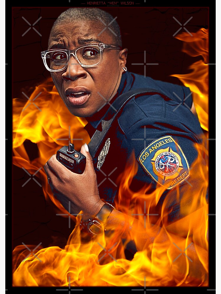 "911 - Henrietta ‘Hen’ Wilson - Flames" Sticker for Sale by vickytoriaq ...