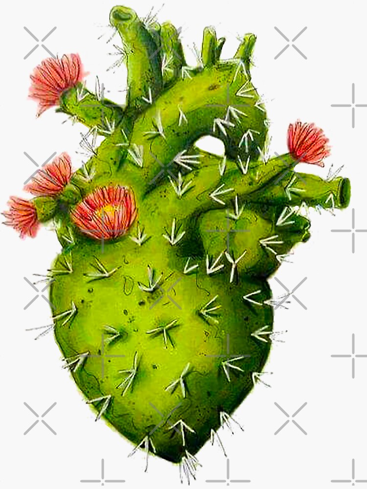 "Nopal Heart" Sticker for Sale by AliciaMunoz | Redbubble
