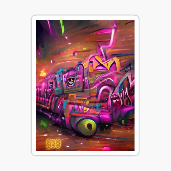 "Graffiti train abstract art" Sticker for Sale by MindMirage999 | Redbubble