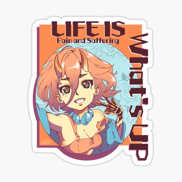 "Retro Anime Pain and Suffering Demon" Sticker for Sale by BeautifulPie ...