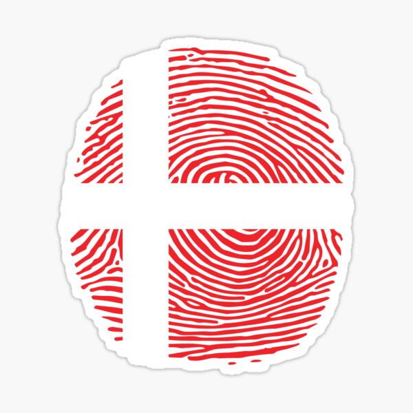 "Denmark country flag finger print" Sticker for Sale by HawaiPlus ...