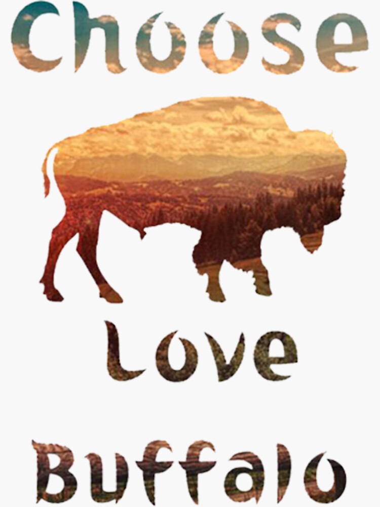 "Choose Love Buffalo from another world " Sticker for Sale by ...