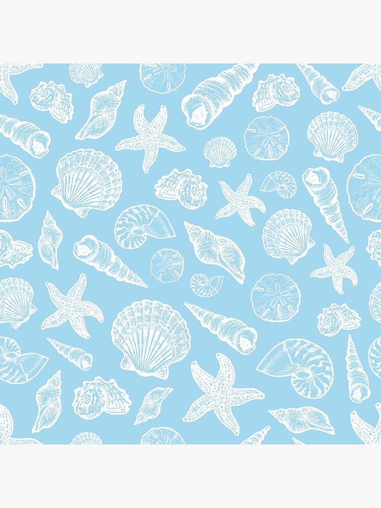 "Seashell Pattern - Light Blue" Poster for Sale by Elizabeth Weglein ...