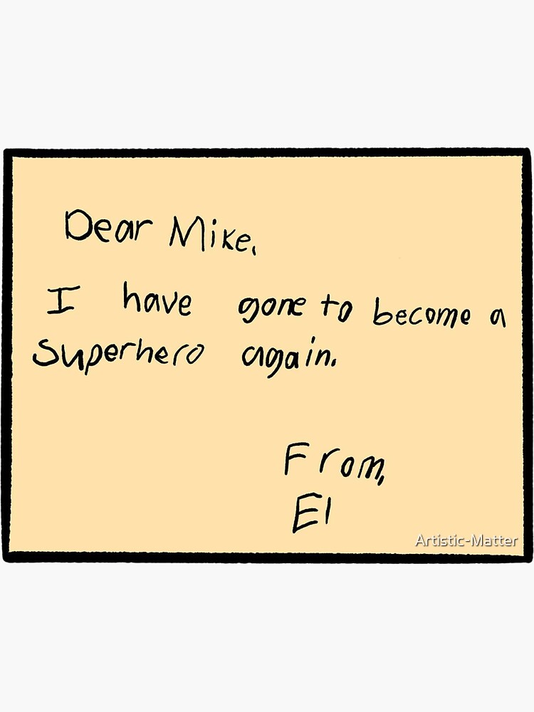 "Stanger Things | Become a Superhero Note" Sticker for Sale by Artistic ...