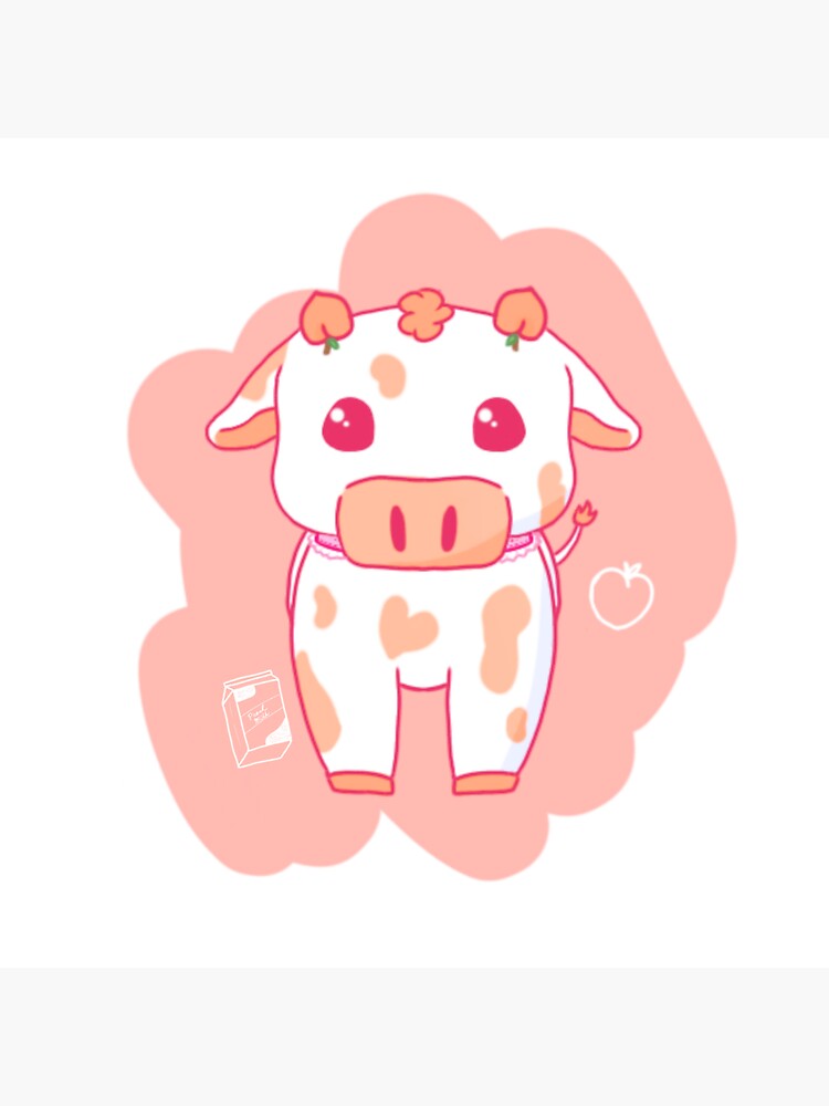 "Peach Cow" Sticker for Sale by pikpokpeak | Redbubble