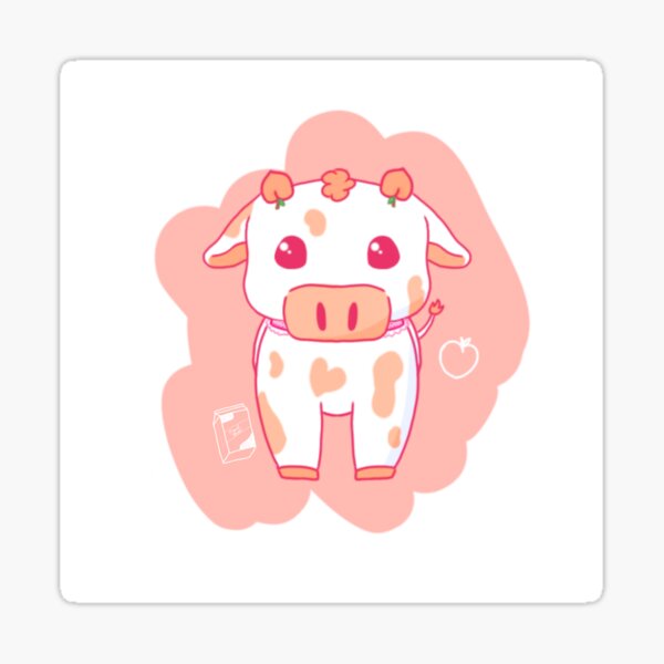 "Peach Cow" Sticker for Sale by pikpokpeak | Redbubble