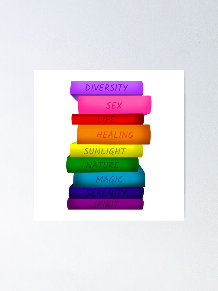 "PRIDE BOOK STACK" Poster for Sale by pooja29 | Redbubble