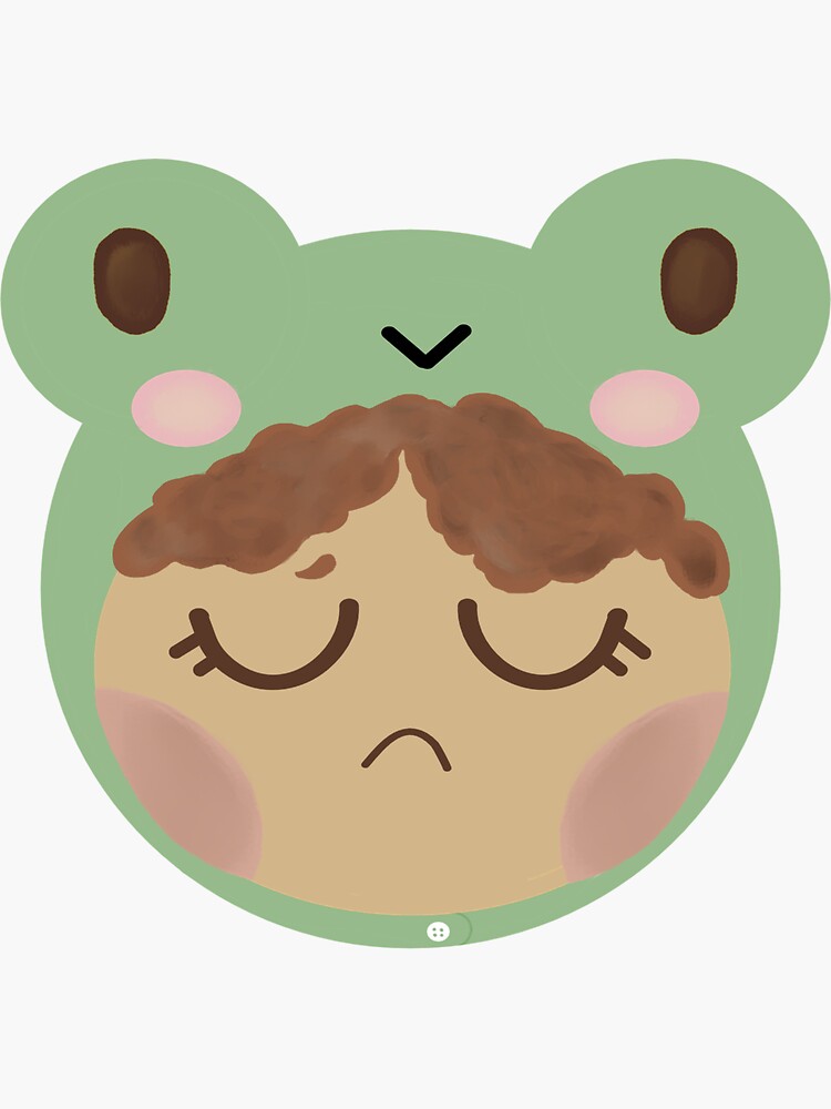 "Sad Froggy Kid (Closed Eyes)" Sticker for Sale by Capsule-to-Mars ...