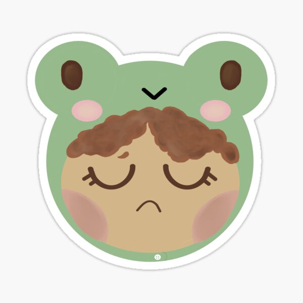 "Sad Froggy Kid (Closed Eyes)" Sticker for Sale by Capsule-to-Mars ...